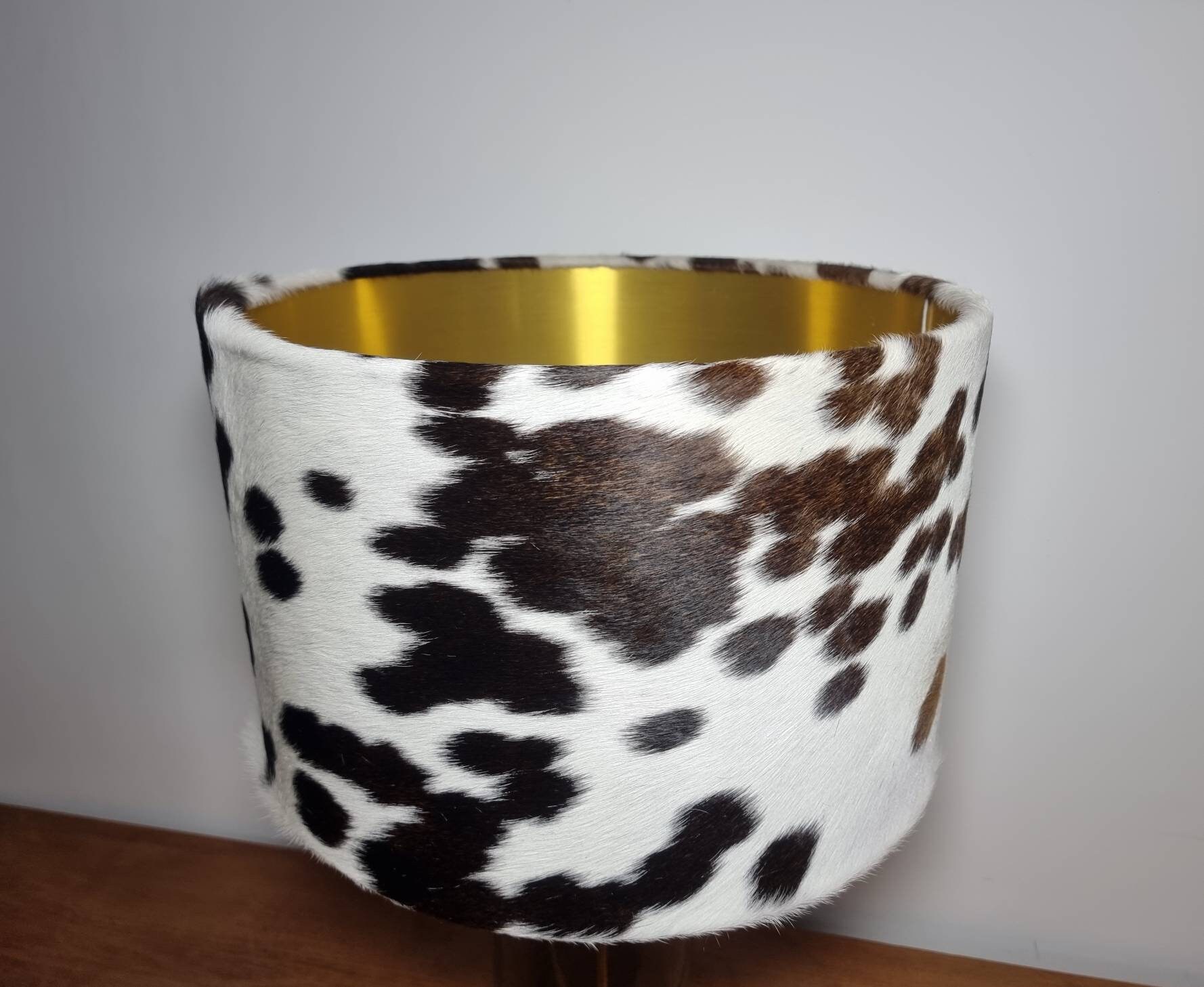 40cm Natural Fluffy Cowhide Lampshade Farmhouse Decor Ceiling Pendant ...