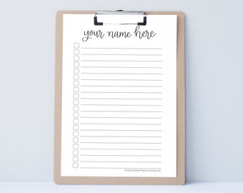 Simple Personalized to Do Checklist Notepad Custom Check Box to Do List ...