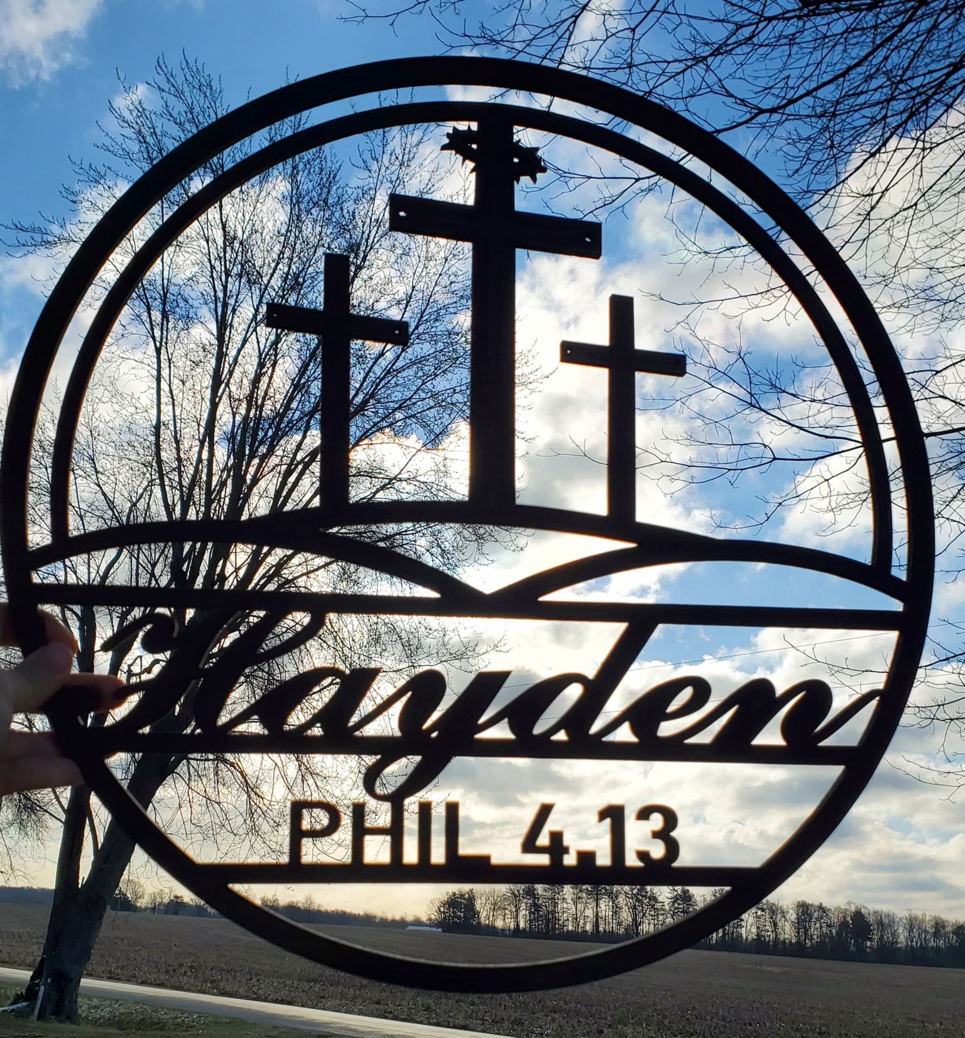 Digital 3 Cross Family Name Sign SVG File ONLY for Laser Cutters ...