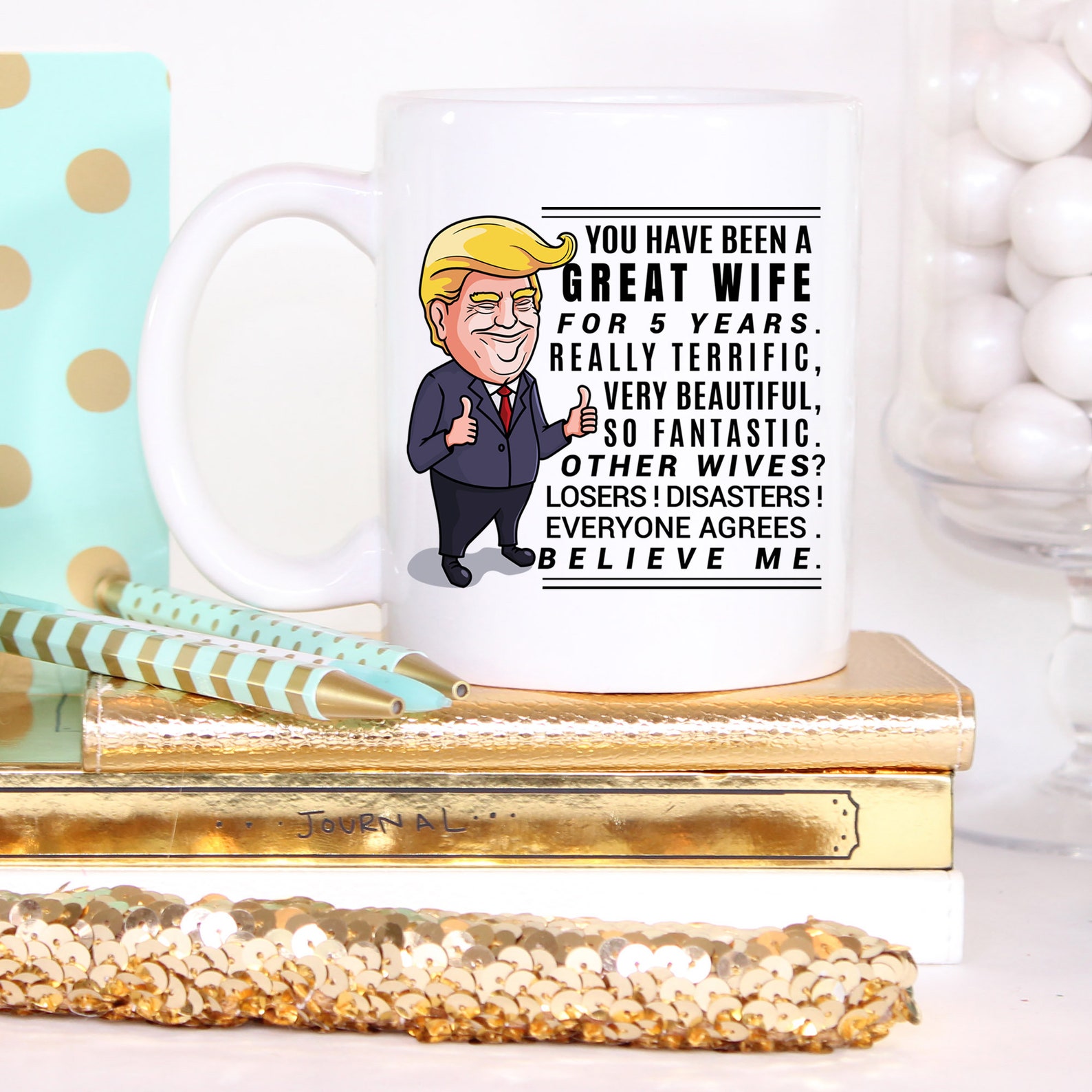 5th Anniversary Gift 5 Year Anniversary Mug Wood Anniversary | Etsy