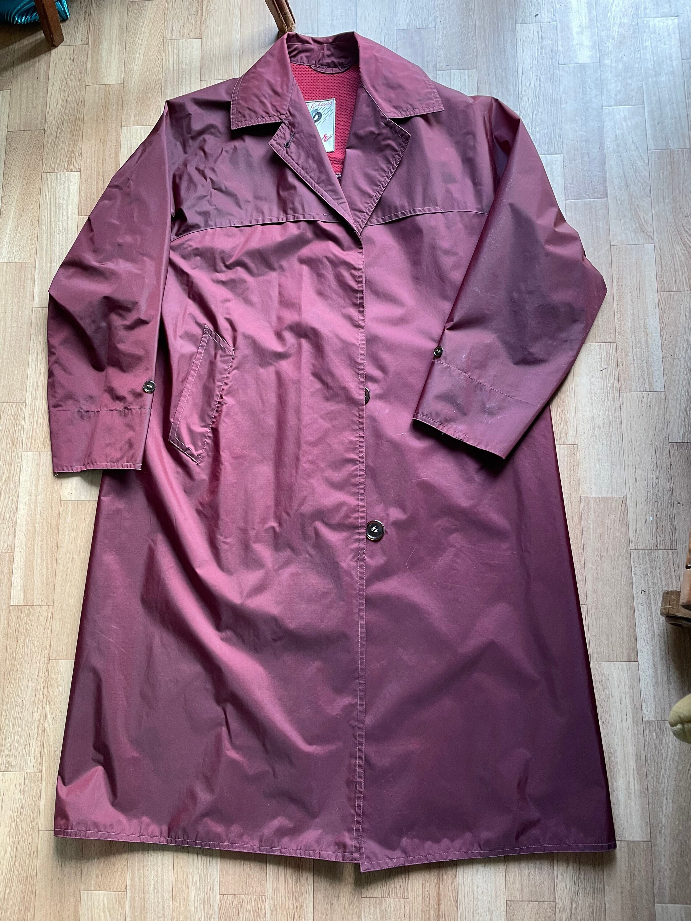 Rare 1950s Italian Vintage Raincoat in Bordeaux by High Class Rifor - Etsy