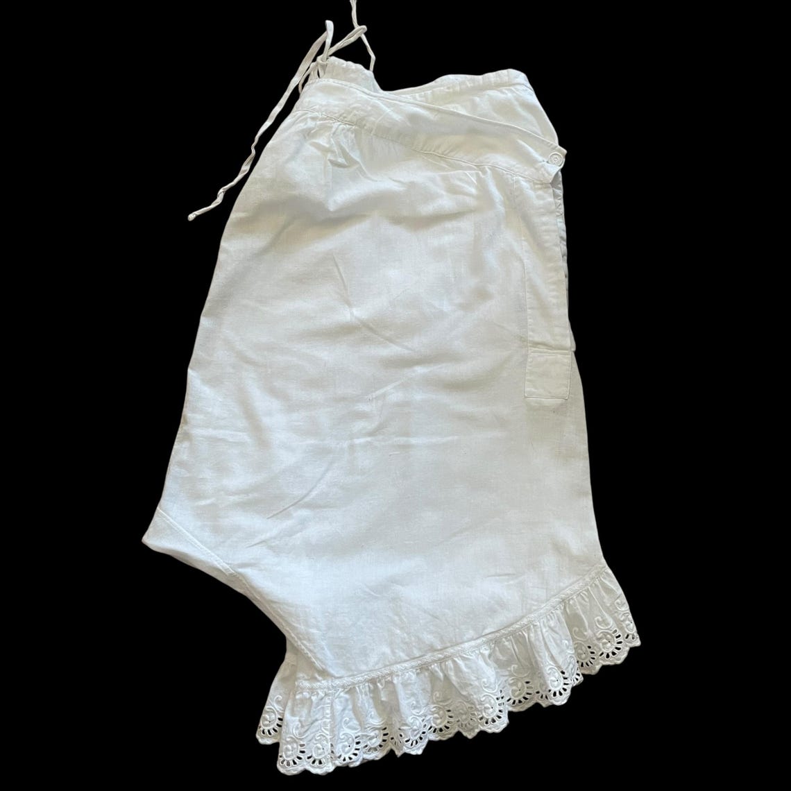 Bloomers White Cotton With Volant and Embroidered Trim With Buttoned ...