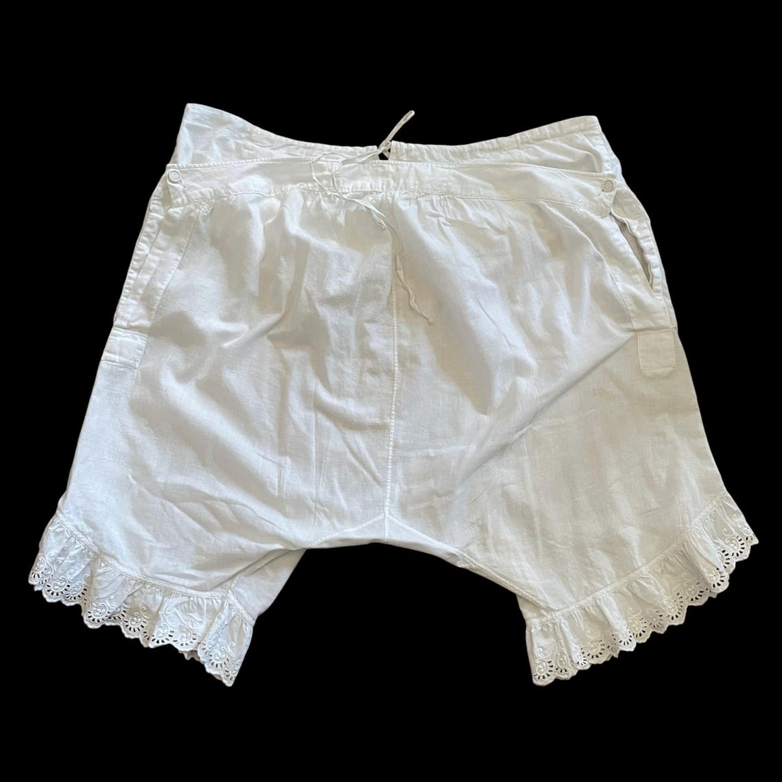 Bloomers White Cotton With Volant and Embroidered Trim With Buttoned ...