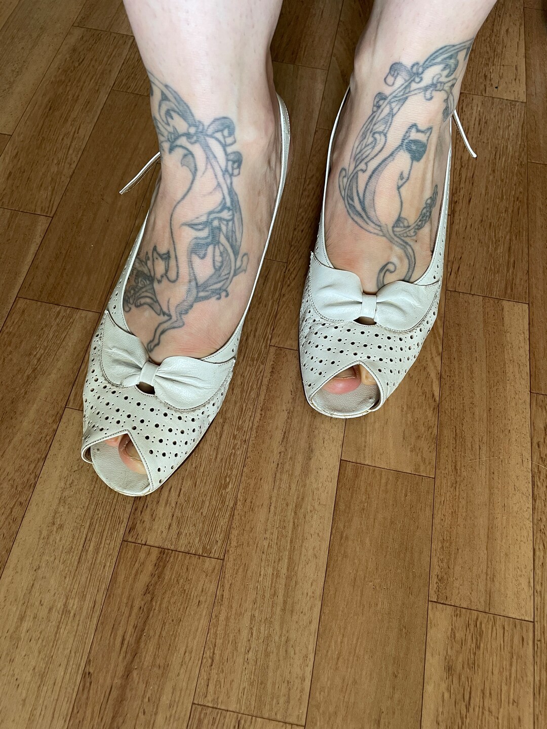 1970s Make 40s Style Vintage White Sandals Lutomirsky Leather Shoes ...