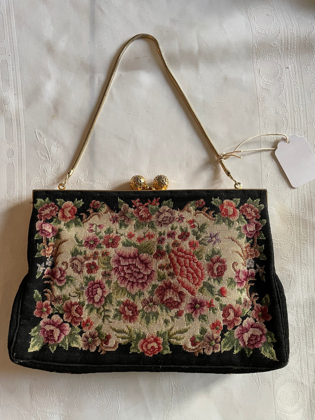 1950s Vintage Petit Point Hand Bag Elegant Evening Bag With - Etsy