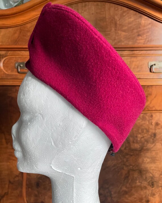 Rare Original 1940s halo hat Art Deco bordeaux - Gem