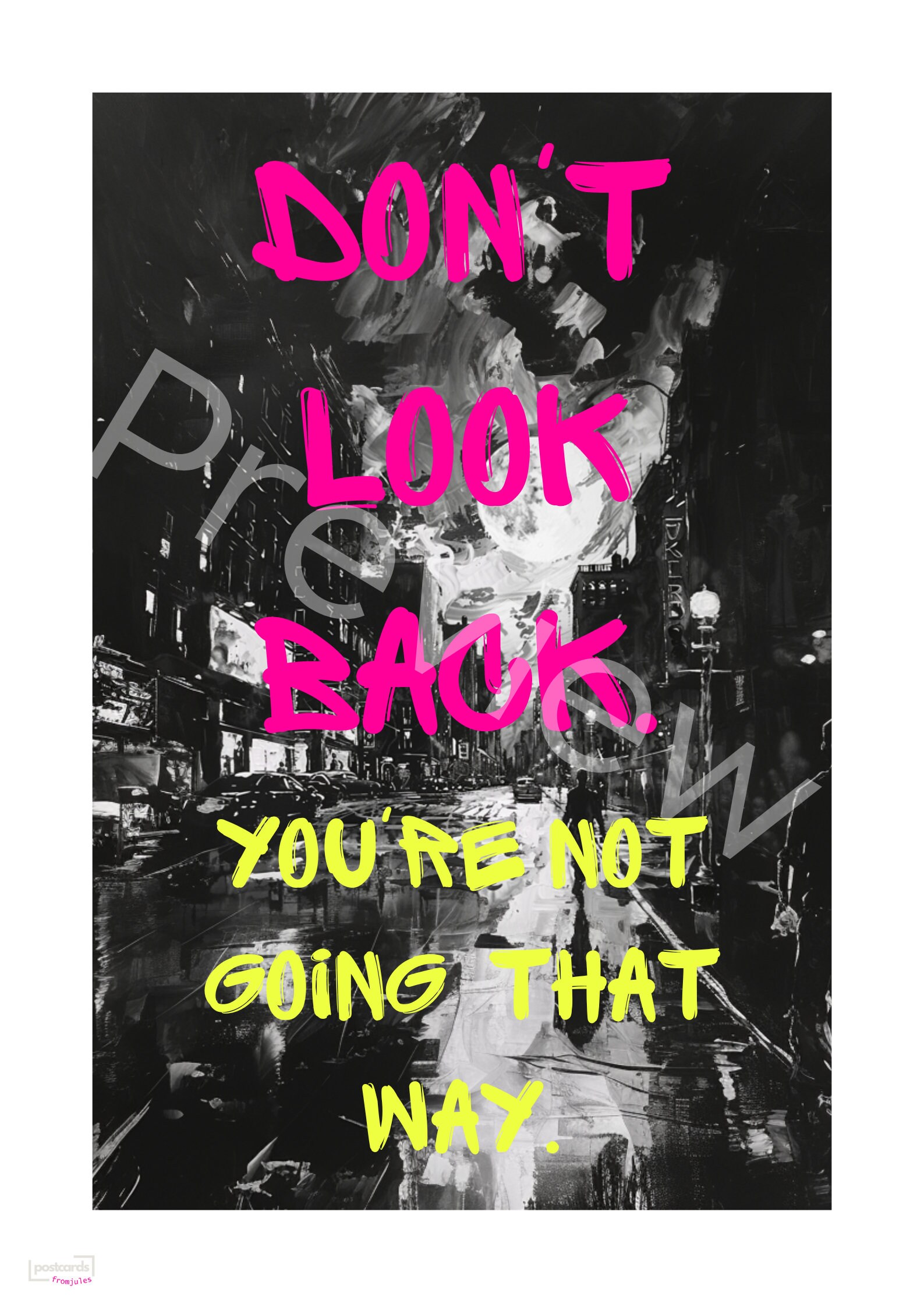 Don't Look Back Poster Design - Etsy
