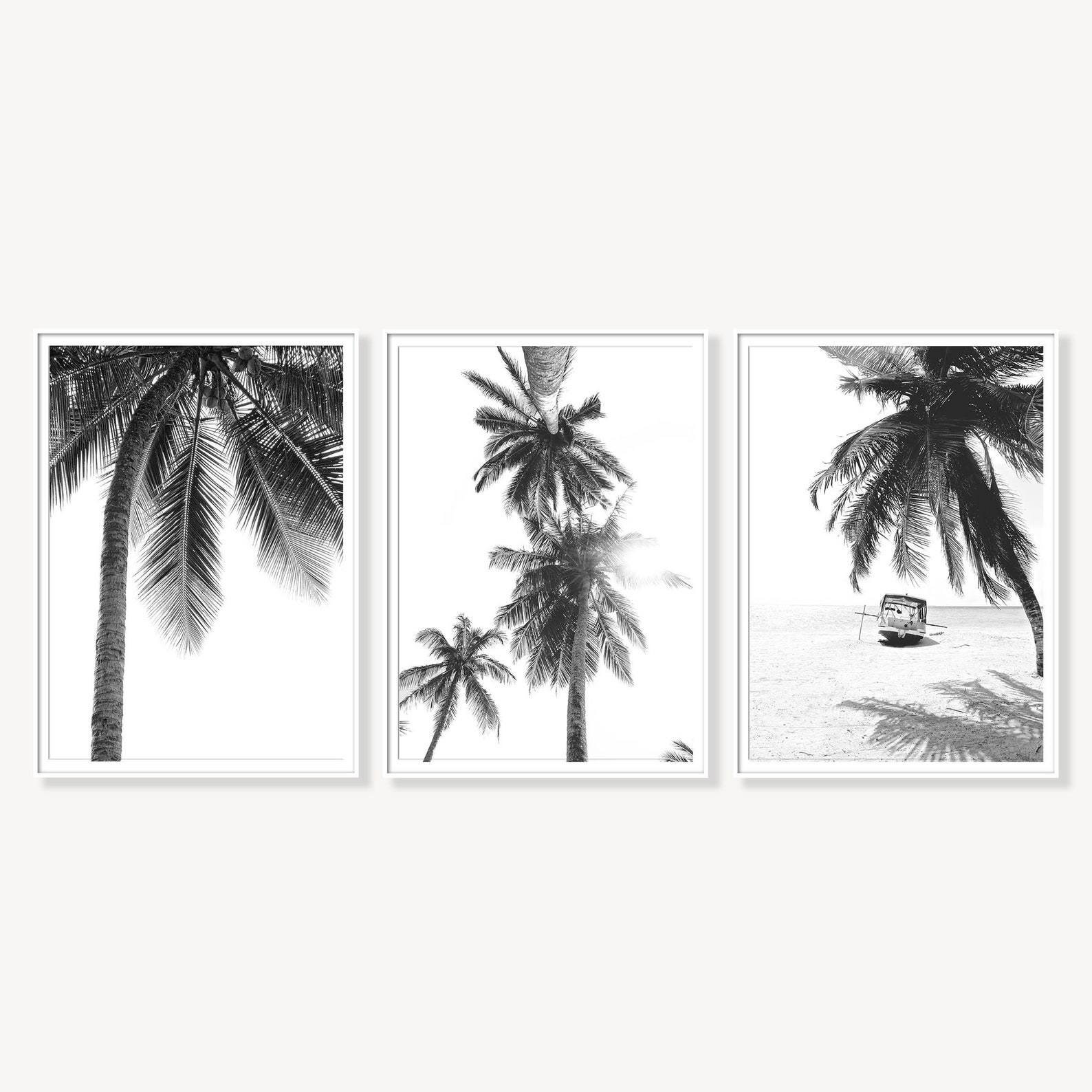 Palm Tree Prints Set Of 3 Prints Digital Download Wall Art Etsy