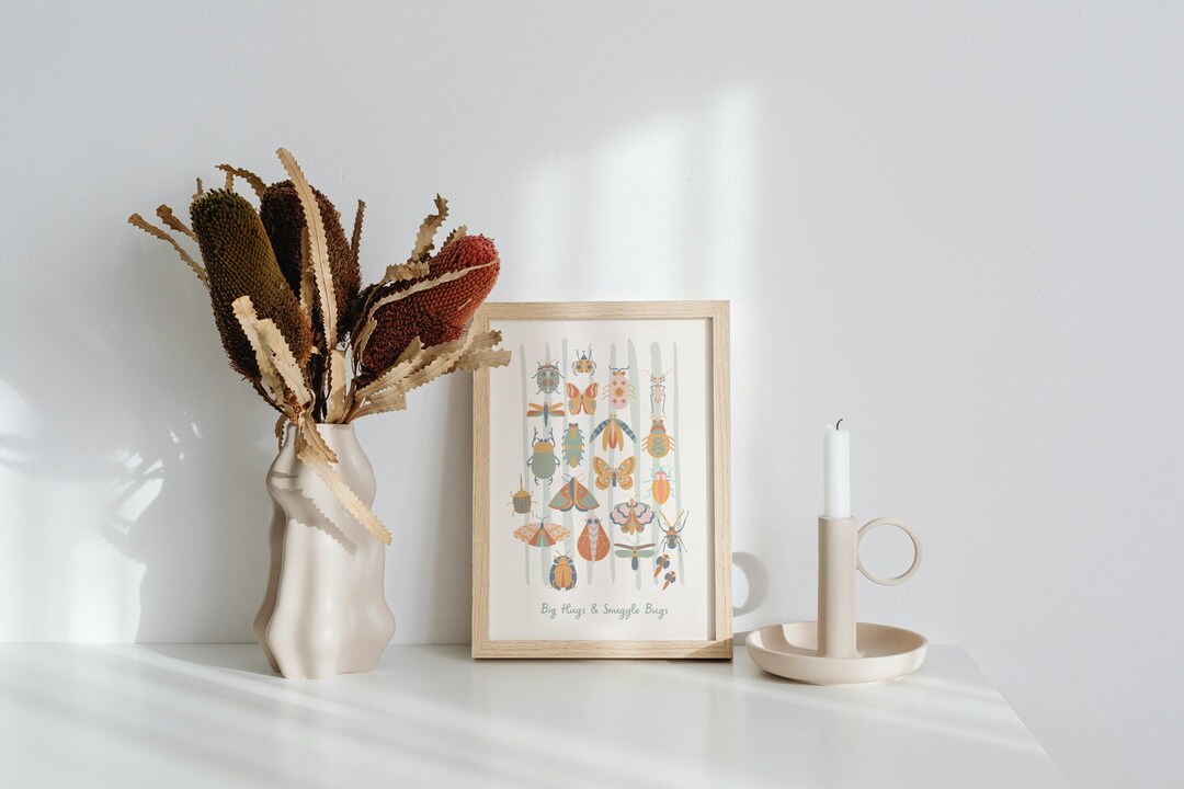 Big Hugs & Snuggle Bugs Nursery Art Print | Earth Toned Print | Baby ...