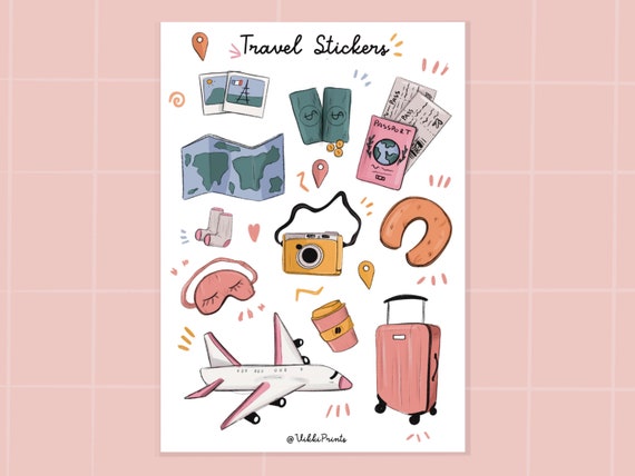 Travel Sticker Sheet Vintage Stickers Scrapbook Stickers - Etsy