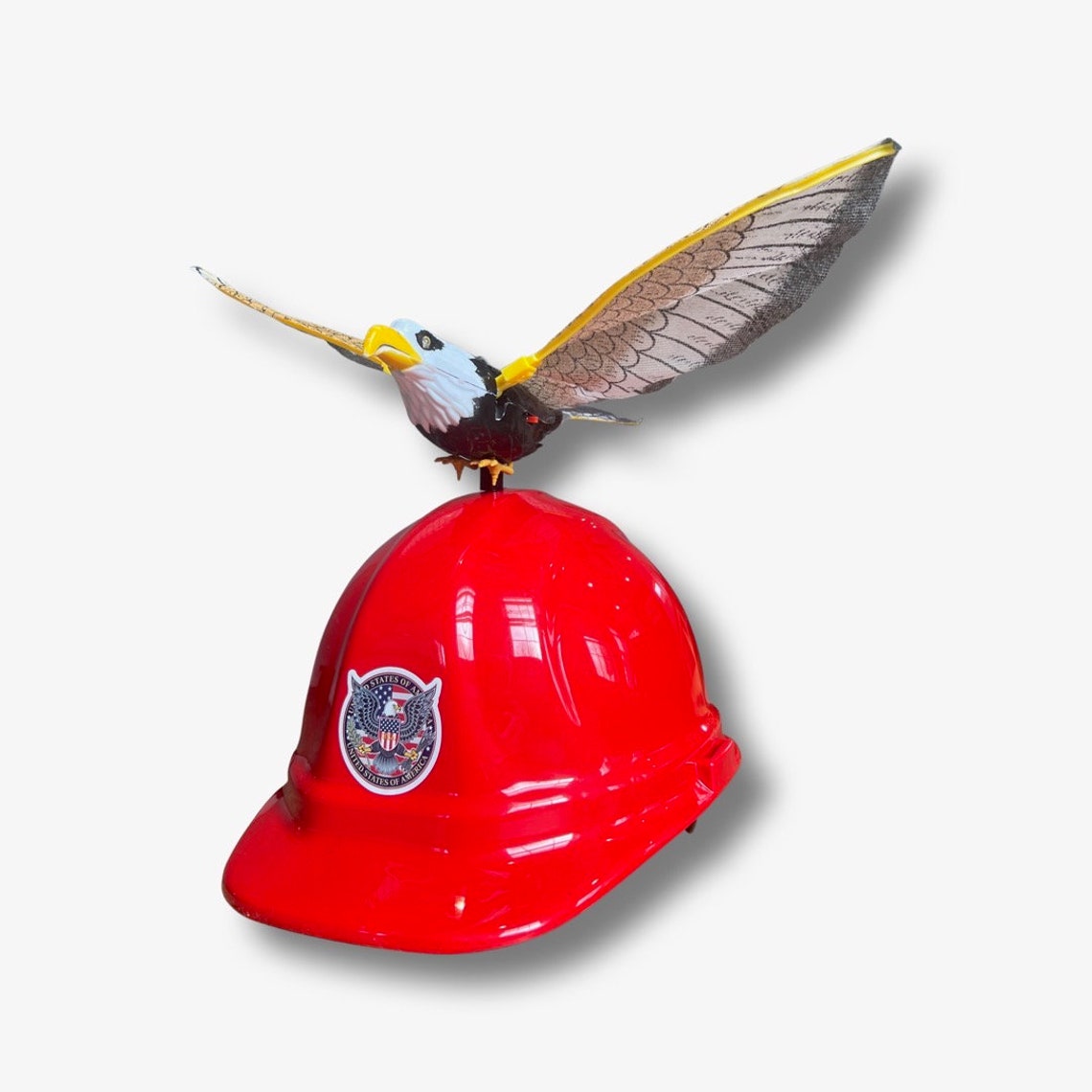 USA Flapping Eagle Red Hard Hat - Etsy