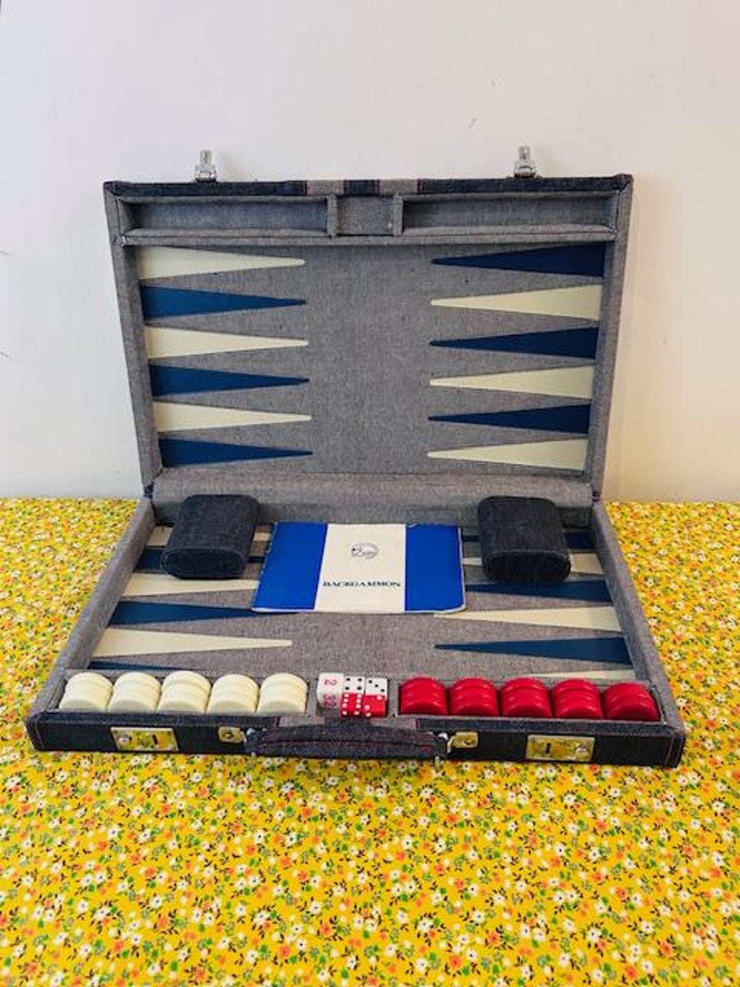 VTG 1970s Blue Jean Backgammon Set Wow! Cue the Partridge Family!! Red ...