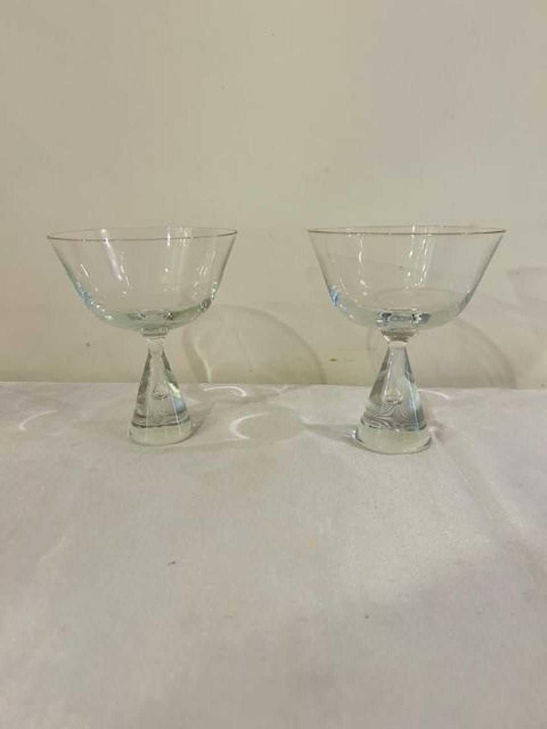 Holmegaard Princess Glass Pair 5" Tall Bent Severin Scandinavian ...