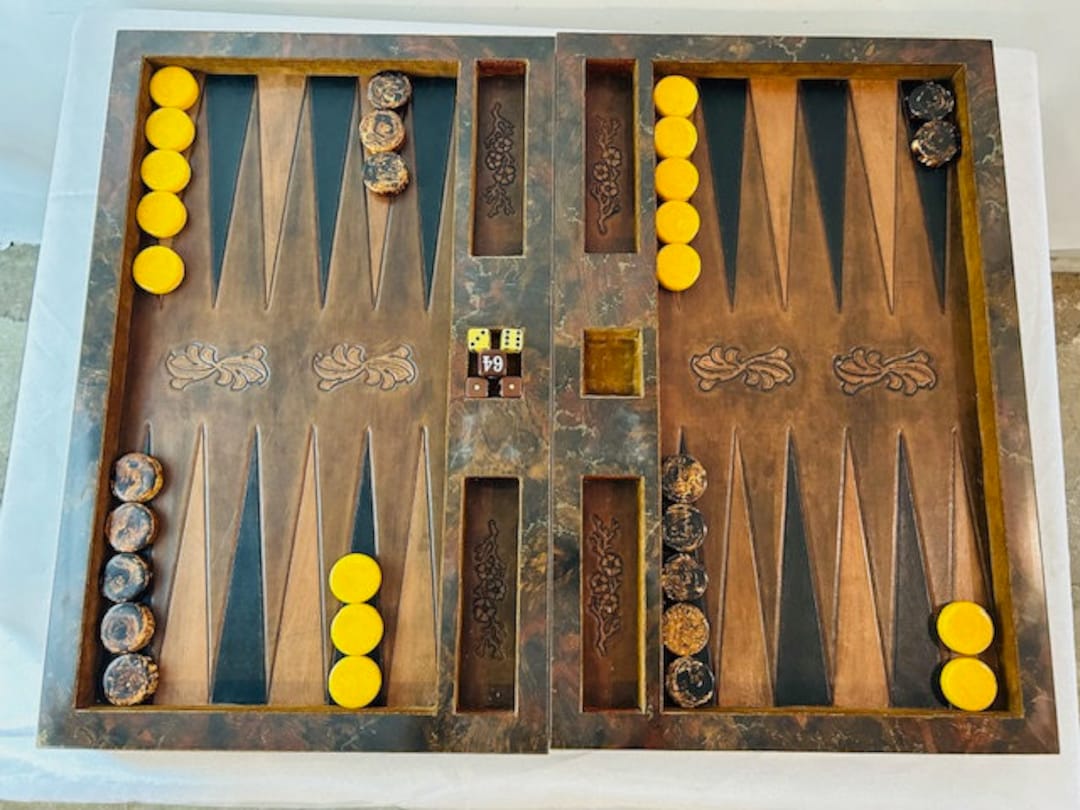 Backgammon 1940s Rancho California Style Table Top Game Leather Bakelite Mica Case HTF - Etsy
