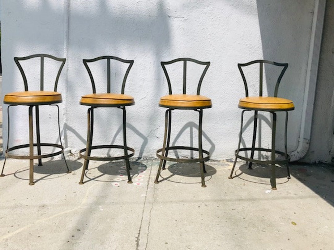 Thinline of California 4 Counter Stools MCM Swivel Bar Stools - Etsy