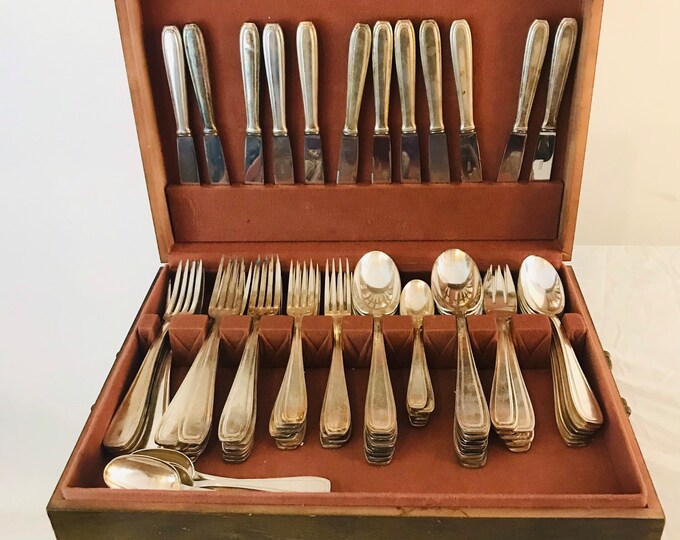Massive Vintage European Silverplate Flatware Service for 12 Hallmarked ...