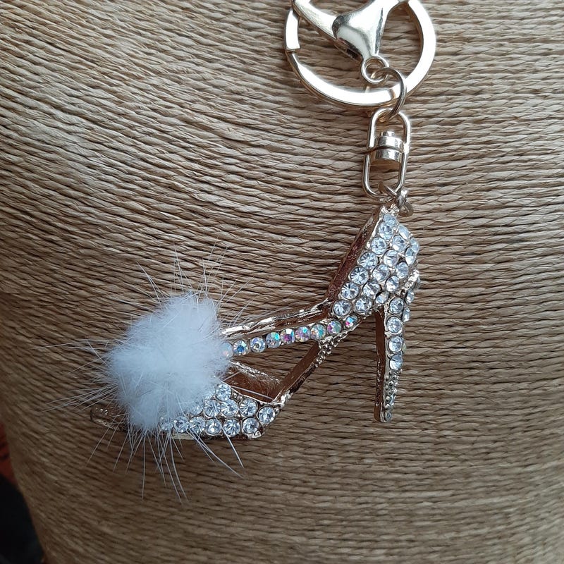Rhinestone Shoe Keychain - Etsy
