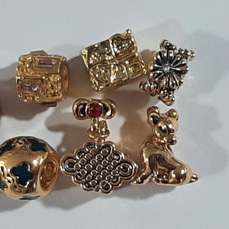 24kt. Gold Over Sterling Silver European Charms, Pandora Style ...