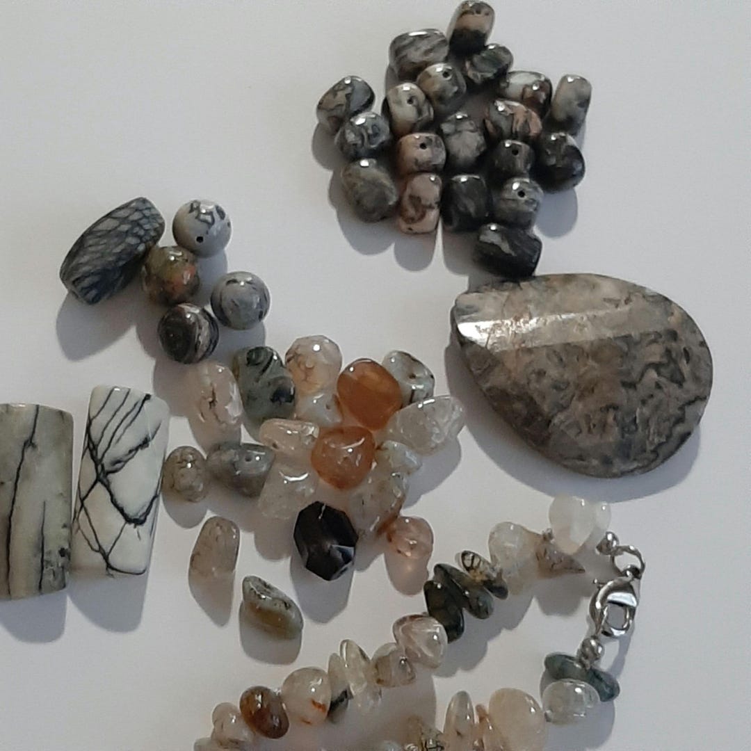 DIY Gemstone Jewelry Making Kit, Gemstone Necklace Kit, Jasper ...