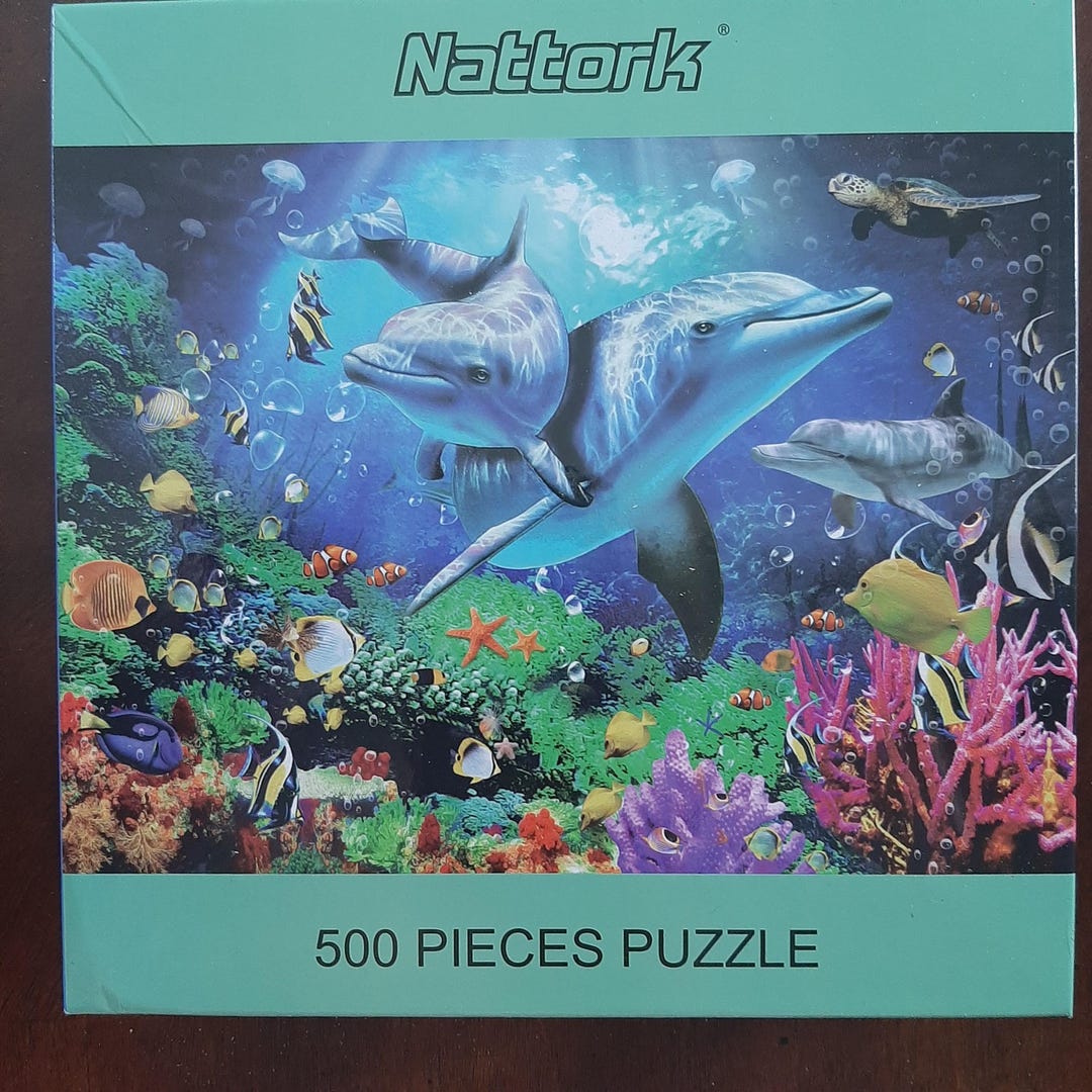 Dolphin 500 Pc. Puzzle, Tropical Jigsaw Puzzle, Family Game Board - Etsy