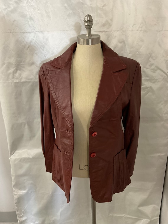 Vintage 1970s maroon leather jacket - Gem