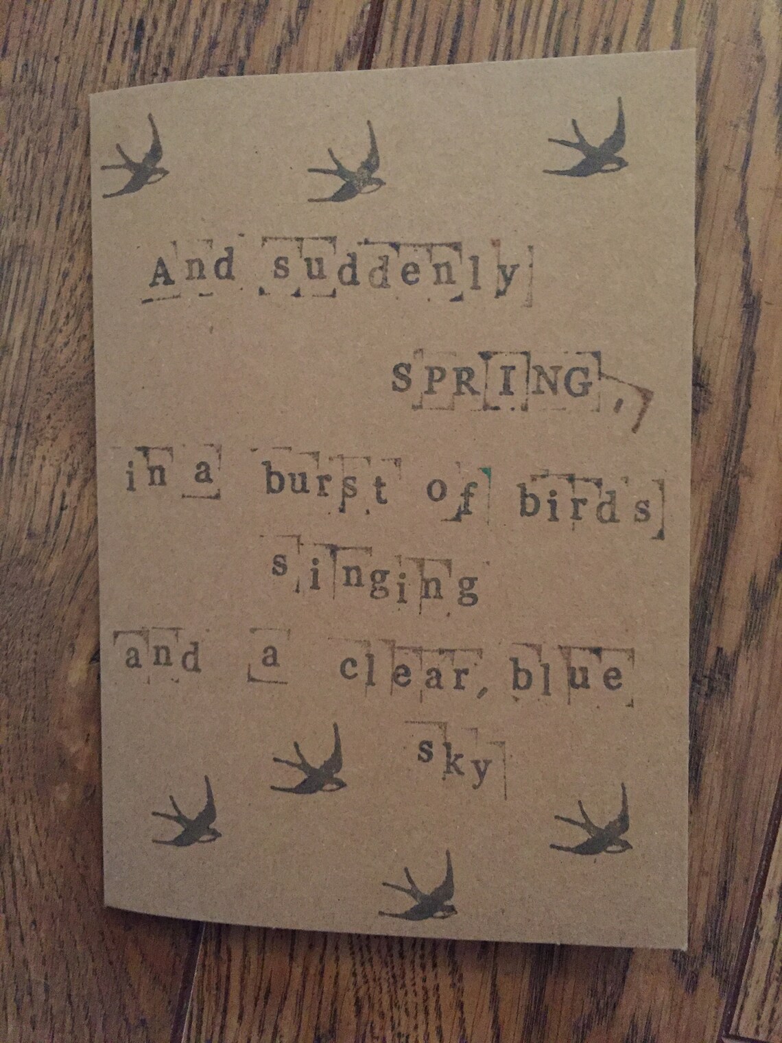 Greetings Card Spring Card Haiku Card Poem Card Easter - Etsy