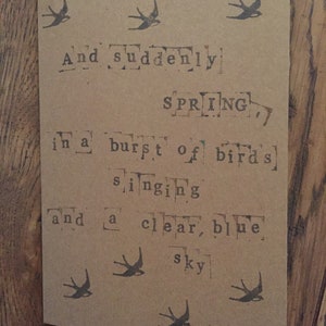 Greetings Card Spring Card Haiku Card Poem Card Easter - Etsy