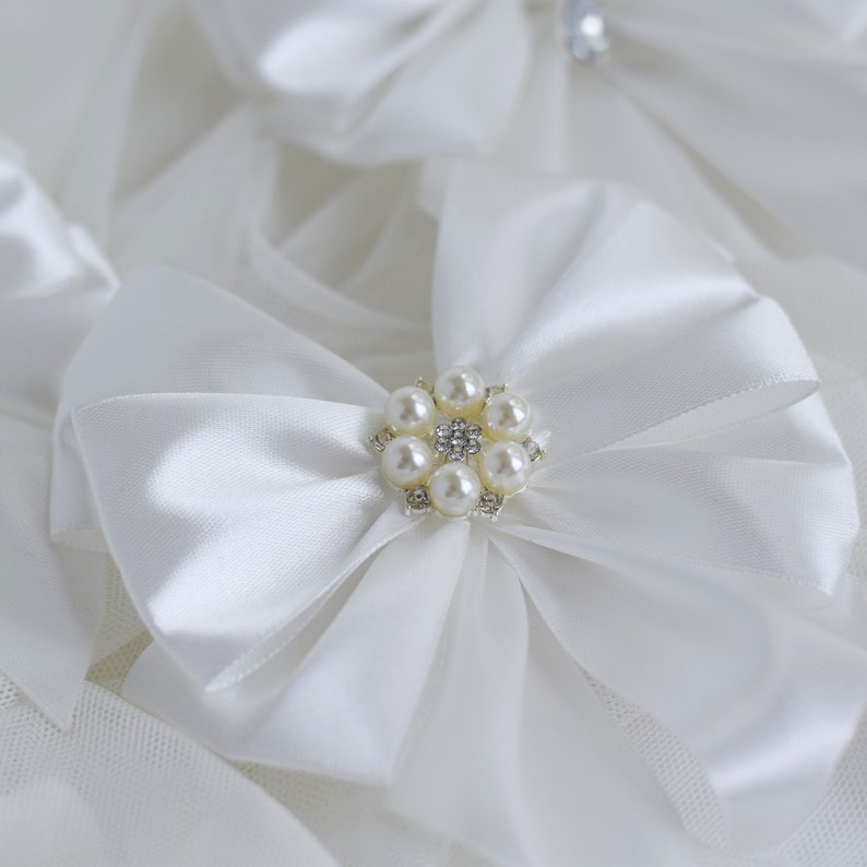 Christmas Tree Bows Satin Tree Bows Xmas off White Bows Decorative Bows ...