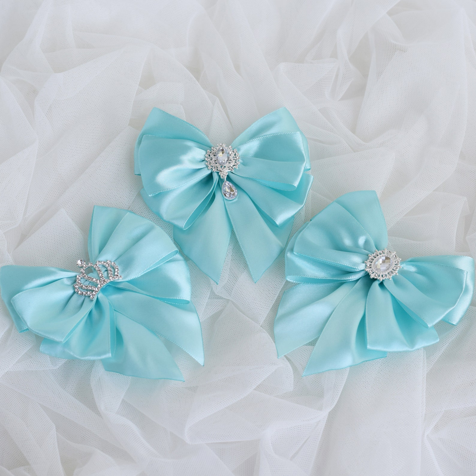 Christmas Tree Bows Satin Tree Bows Xmas Mint Turquoise Bows Decorative ...