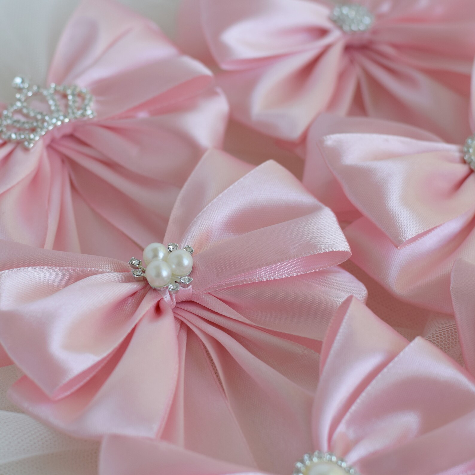 Christmas Tree Bows Satin Tree Bows Xmas Pink Powder Bows Decorative ...