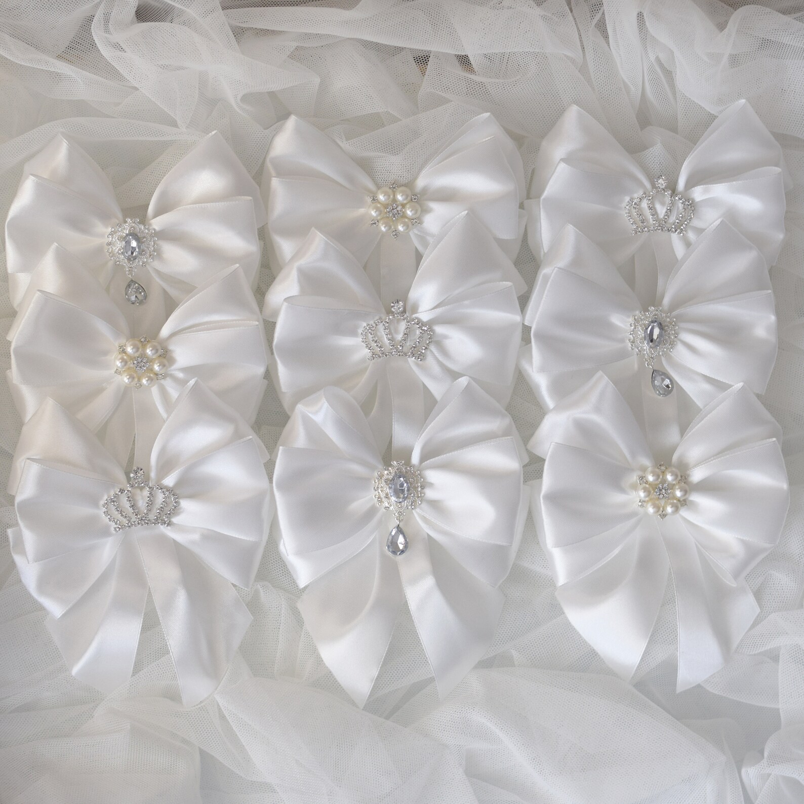 Christmas Tree Bows Satin Tree Bows Xmas off White Bows Decorative Bows ...