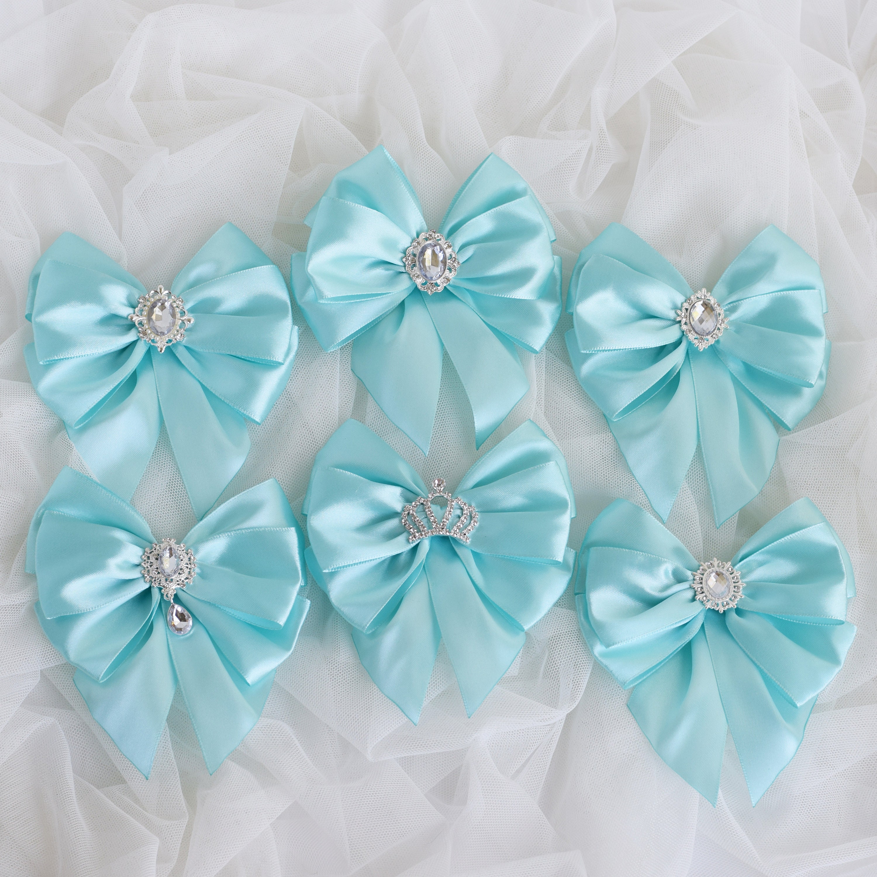 Christmas Tree Bows Satin Tree Bows Xmas Mint Turquoise Bows Decorative ...