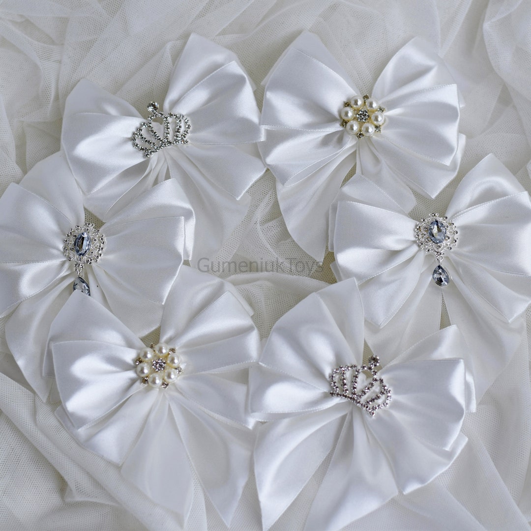 Christmas Tree Bows Satin Tree Bows Xmas off White Bows Decorative Bows ...