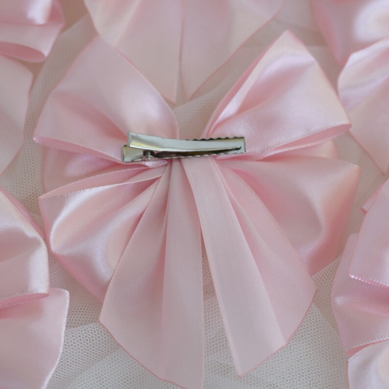 Christmas Tree Bows Satin Tree Bows Xmas Pink Powder Bows Decorative ...