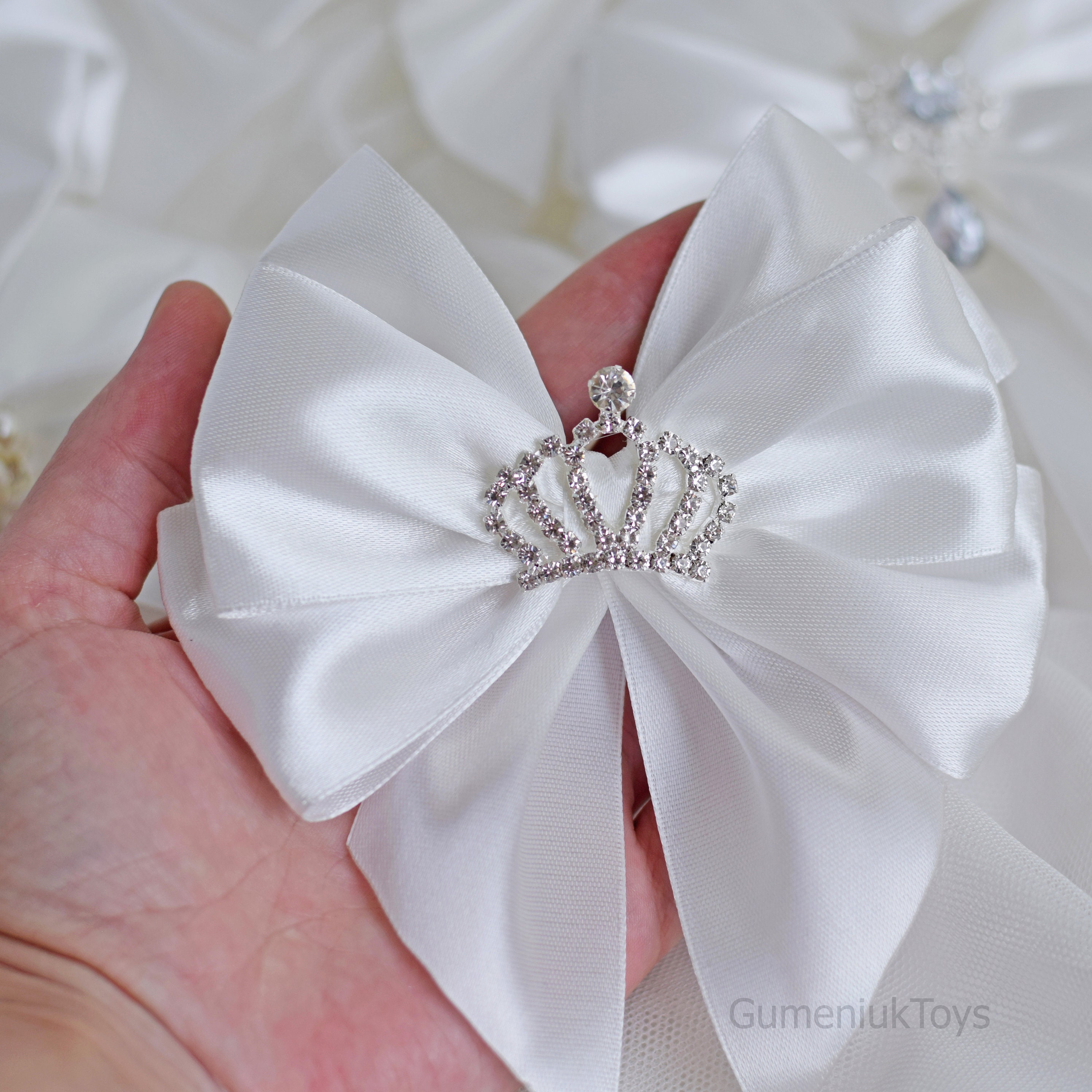 Christmas Tree Bows Satin Tree Bows Xmas off White Bows Decorative Bows ...