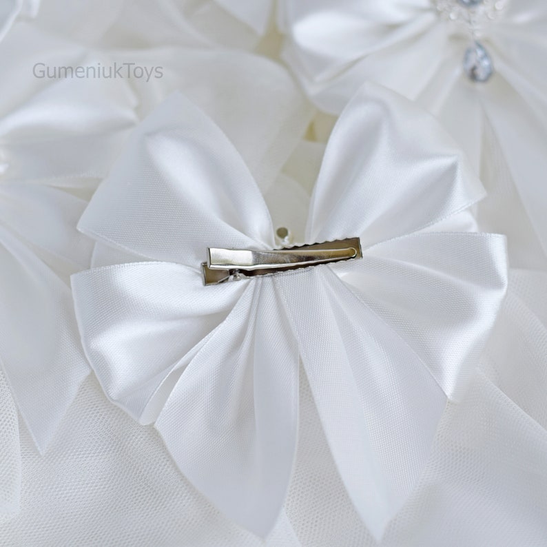 Christmas Tree Bows Satin Tree Bows Xmas off White Bows Decorative Bows ...