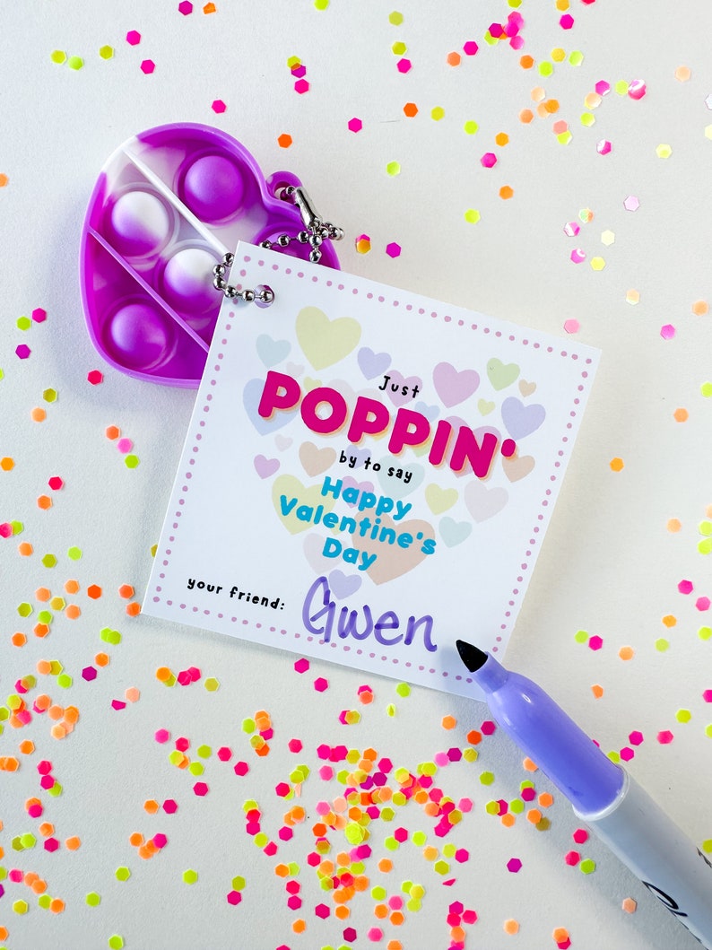 PRINTABLE Valentine Cards, Popper Valentines, Pop It Fidgit Valentines ...