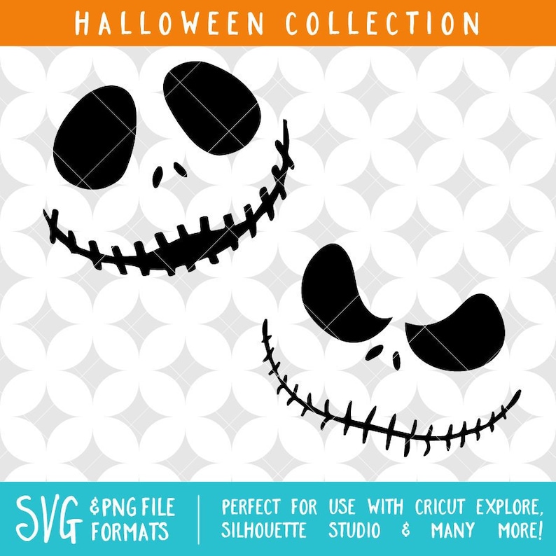 Nightmare Before Christmas Inspired Jack Faces Scalable Vector Graphic ...