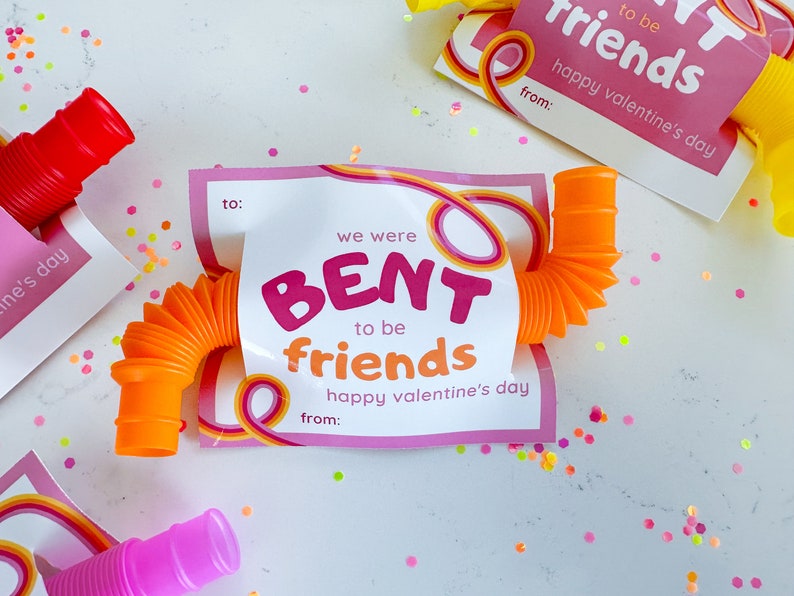 BENT to Be Friends [BLUE] Customize + Printable Gift Tags, Bendy Tube ...