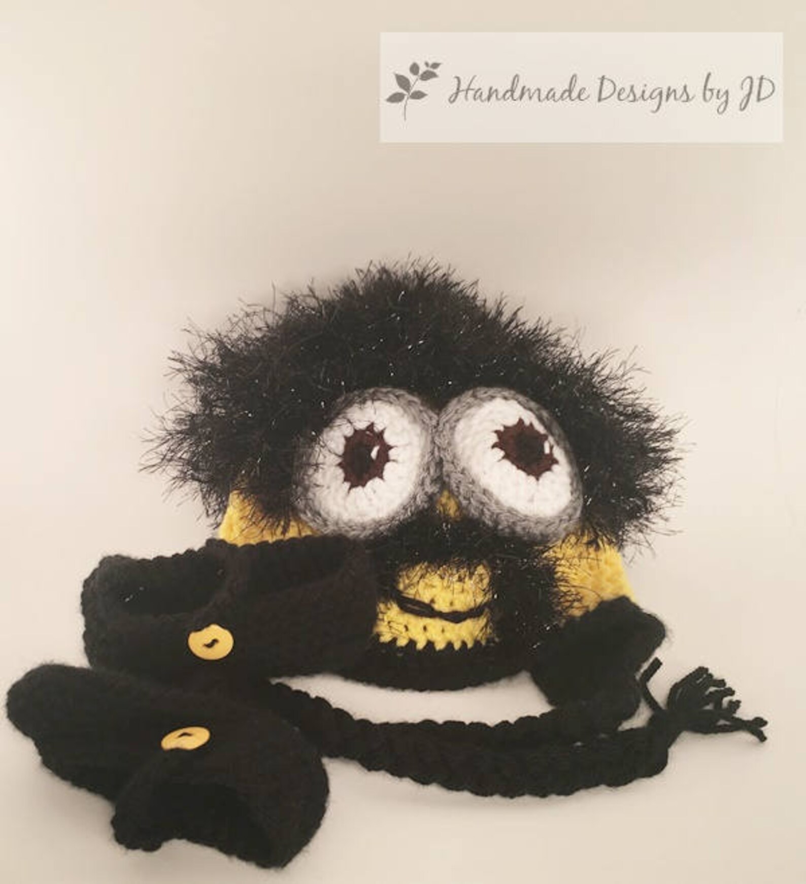 Minion with Afro inspired Hat and Bootie set handmade | Etsy