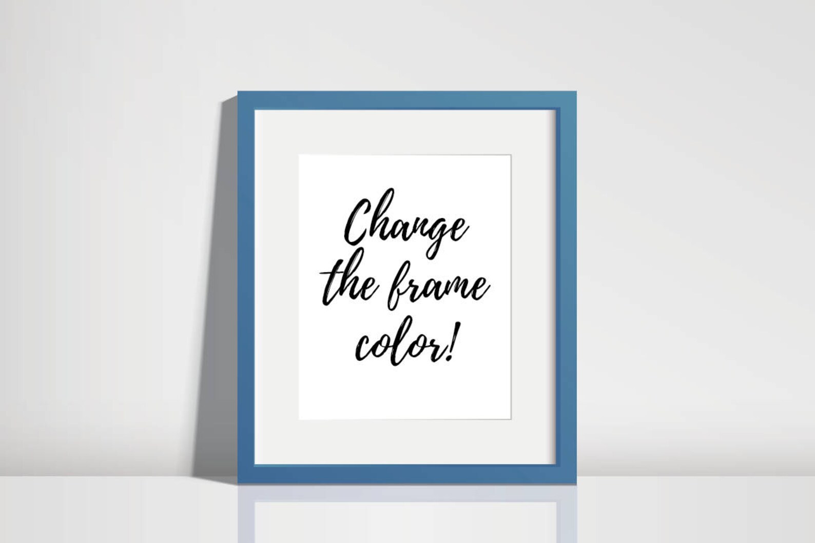 Black Frame Mockup - Black Picture Frame White Mat - Empty Frame ...