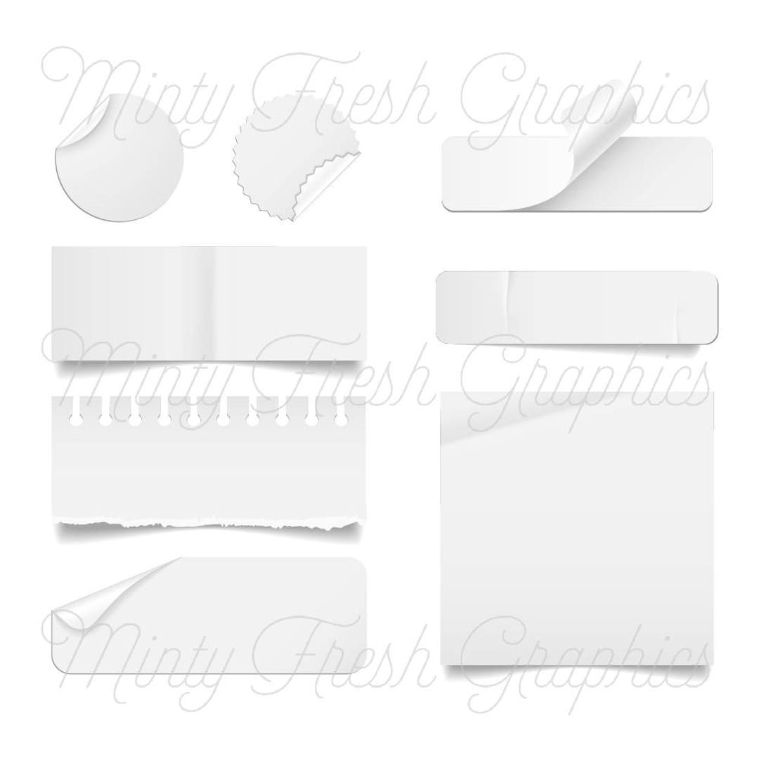 Digital Paper Clipart - Paper Sticker Clipart - Paper Notes Clip Art ...