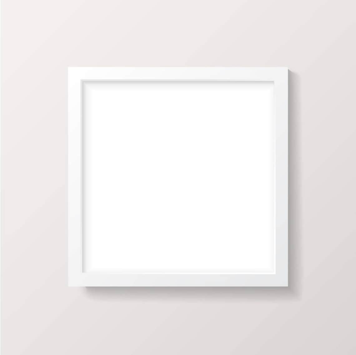 Square Frame Mockup - White Picture Frame - Empty Frame - Product Mock ...