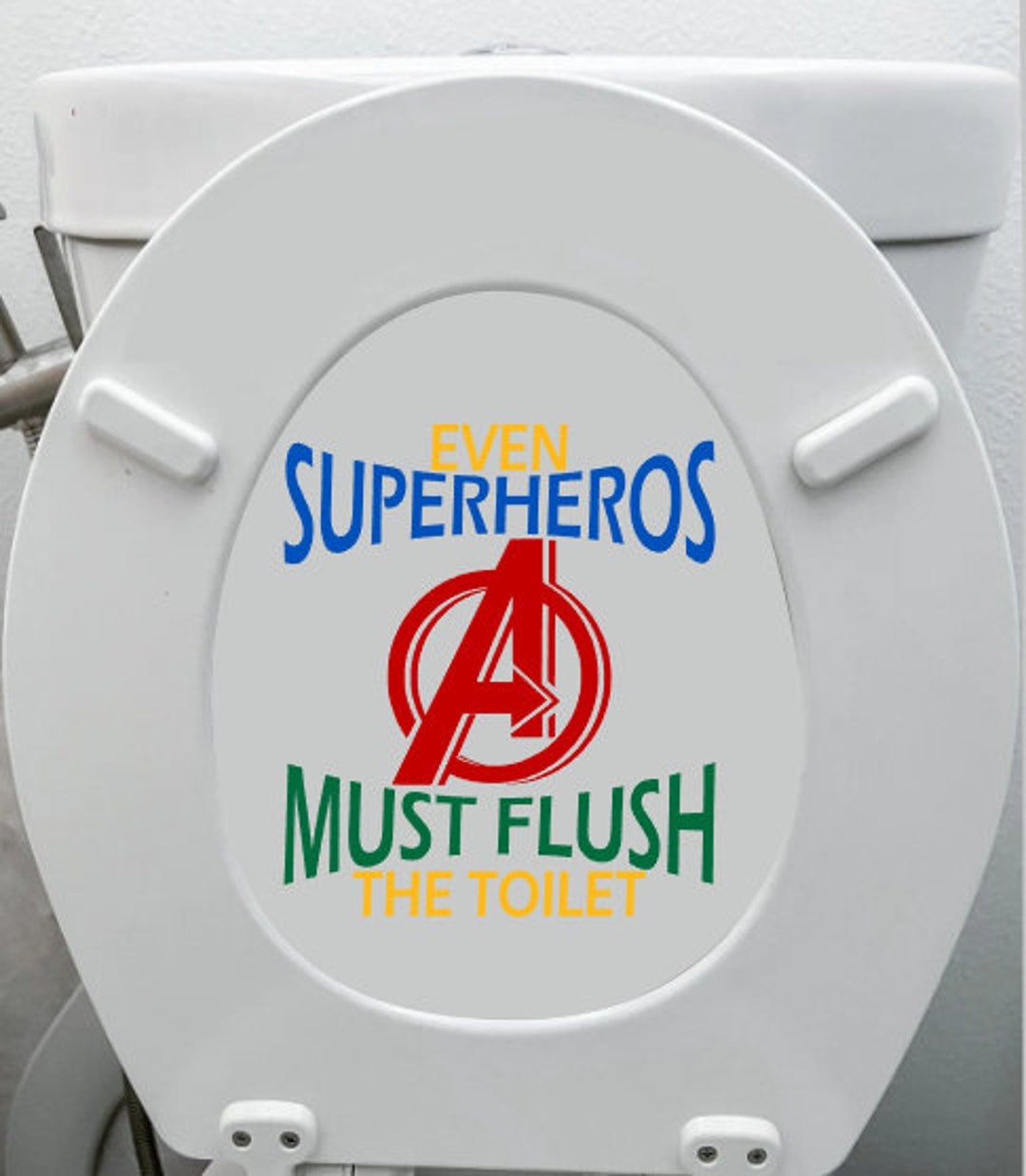 Superhero Toilet Decal - Etsy
