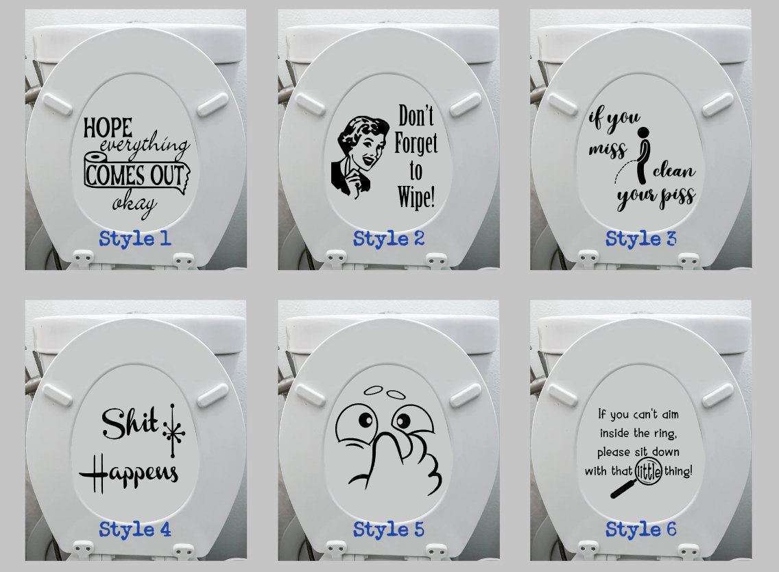 Toilet Seat Decals 4 - Etsy