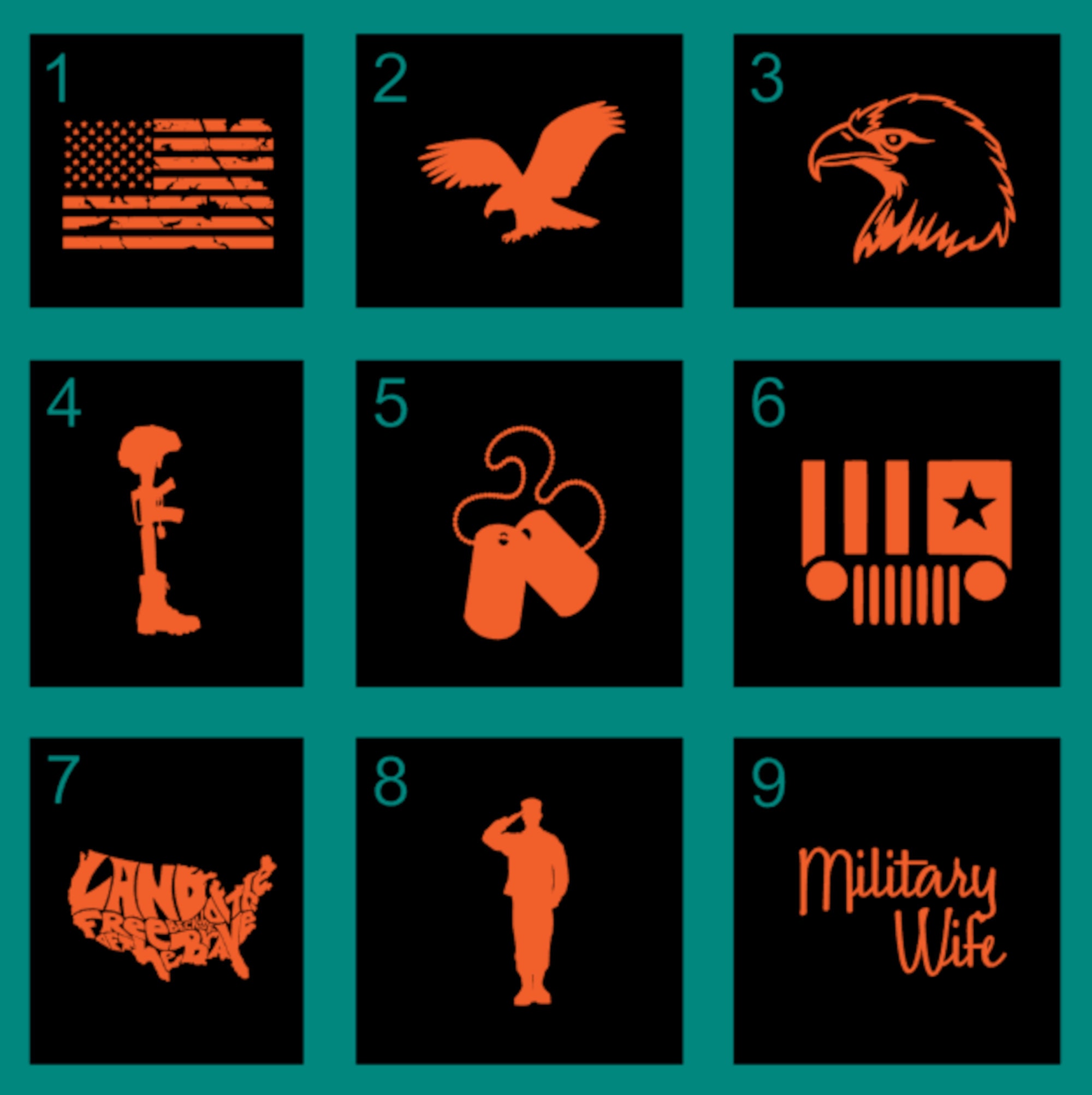 Orange Patriotic Decals - Etsy