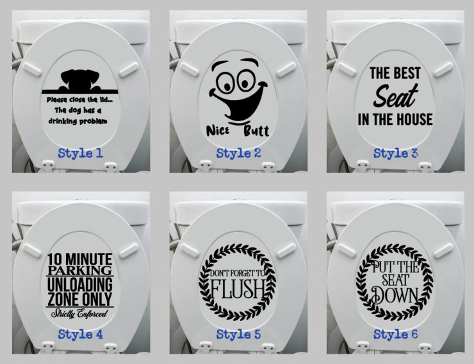 Toilet Seat Decals 2 - Etsy