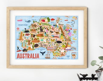 Australia Map Wall Art - Etsy