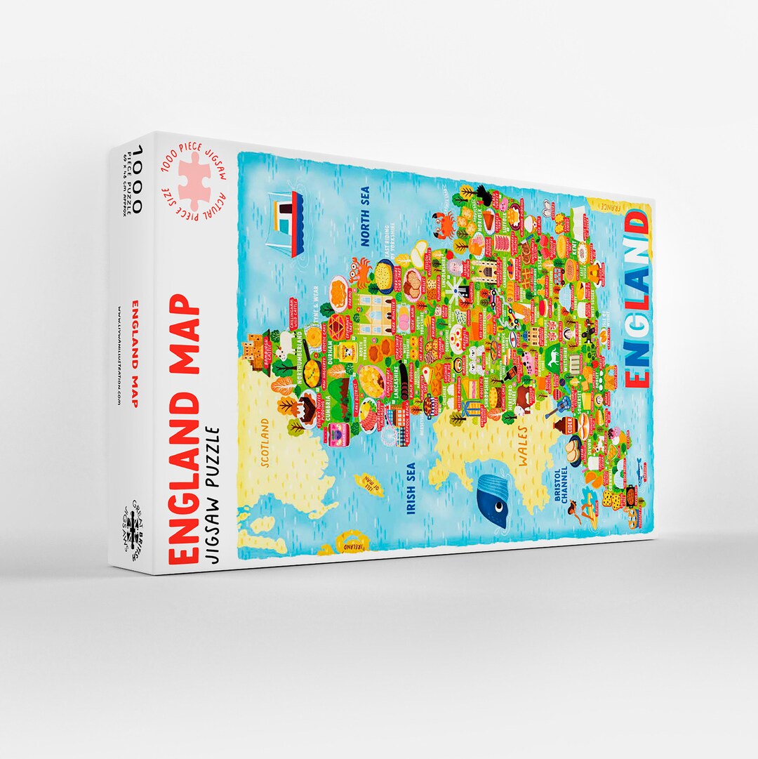 England Map Puzzle Map of England England Map Puzzle Gift Illustrated England Map 1000 Piece ...