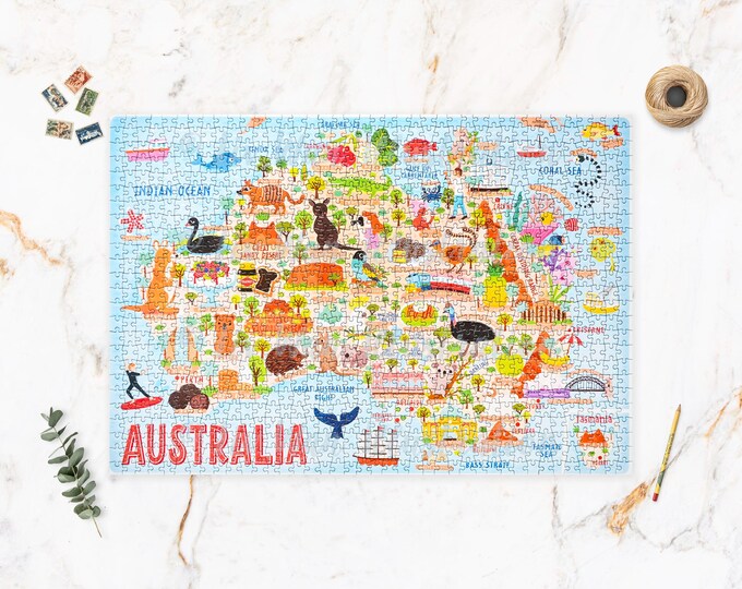 Australia Map Puzzle - Map of Australia - Australia Map - Puzzle Gift ...